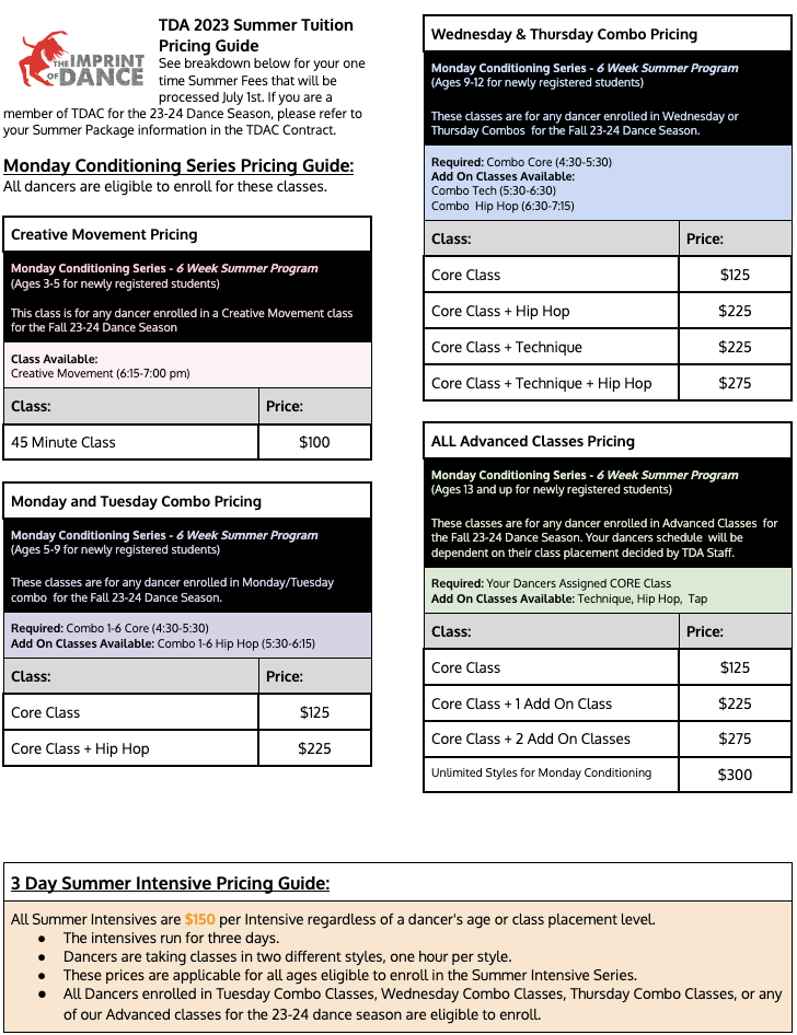 Summer 2024 | The Dance Attic